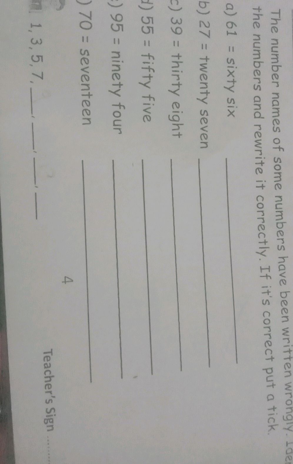 The number names of some numbers have been | StudyX