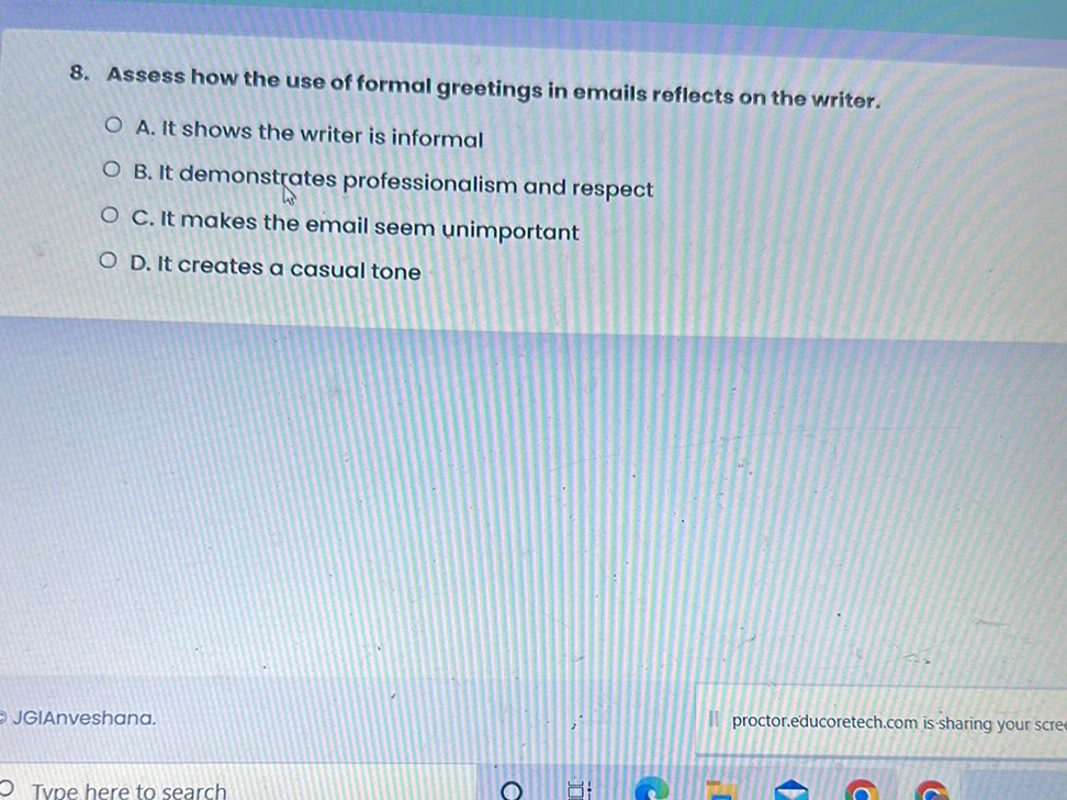 8. Assess how the use of formal greetings in | StudyX