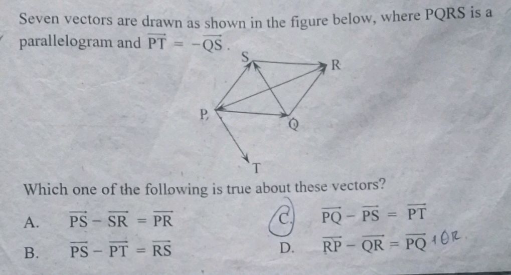Seven vectors are drawn as shown in the | StudyX