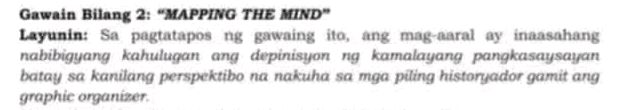 Gawain Bilang 2: "MAPPING THE MIND" | StudyX