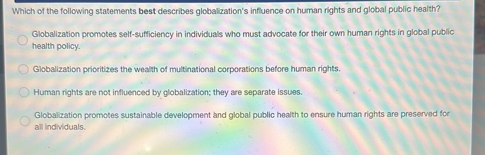 Which of the following statements best | StudyX