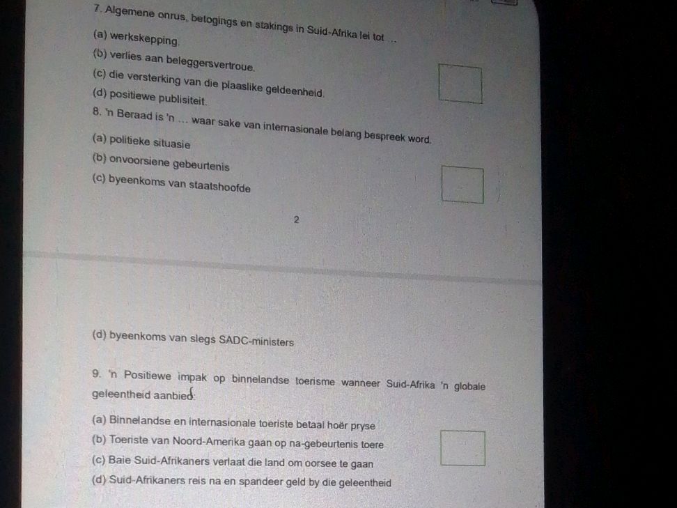 7. Algemene onrus, betogings en stakings in | StudyX