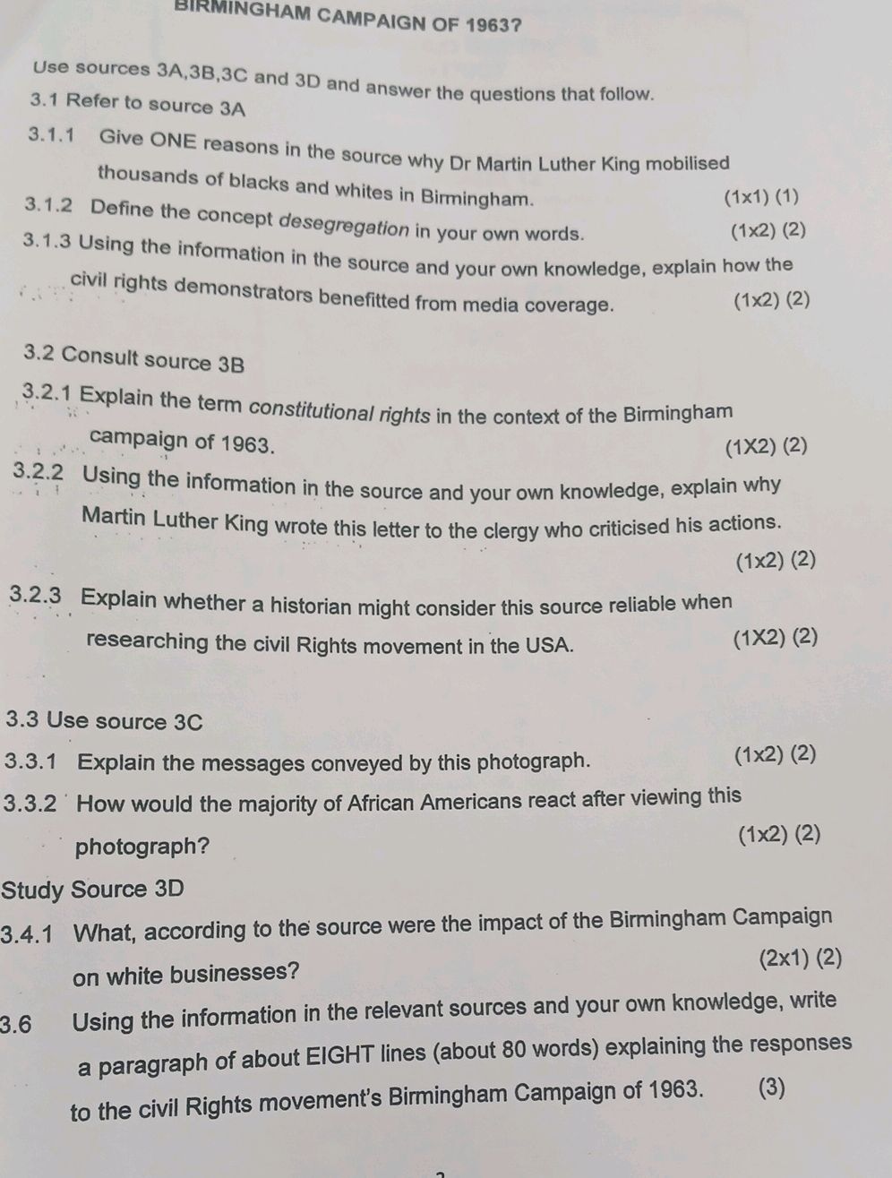 Use sources 3A, 3B, 3C and 3D and answer the