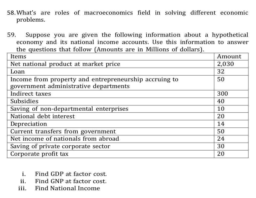 58. What's are roles of macroeconomics field | StudyX