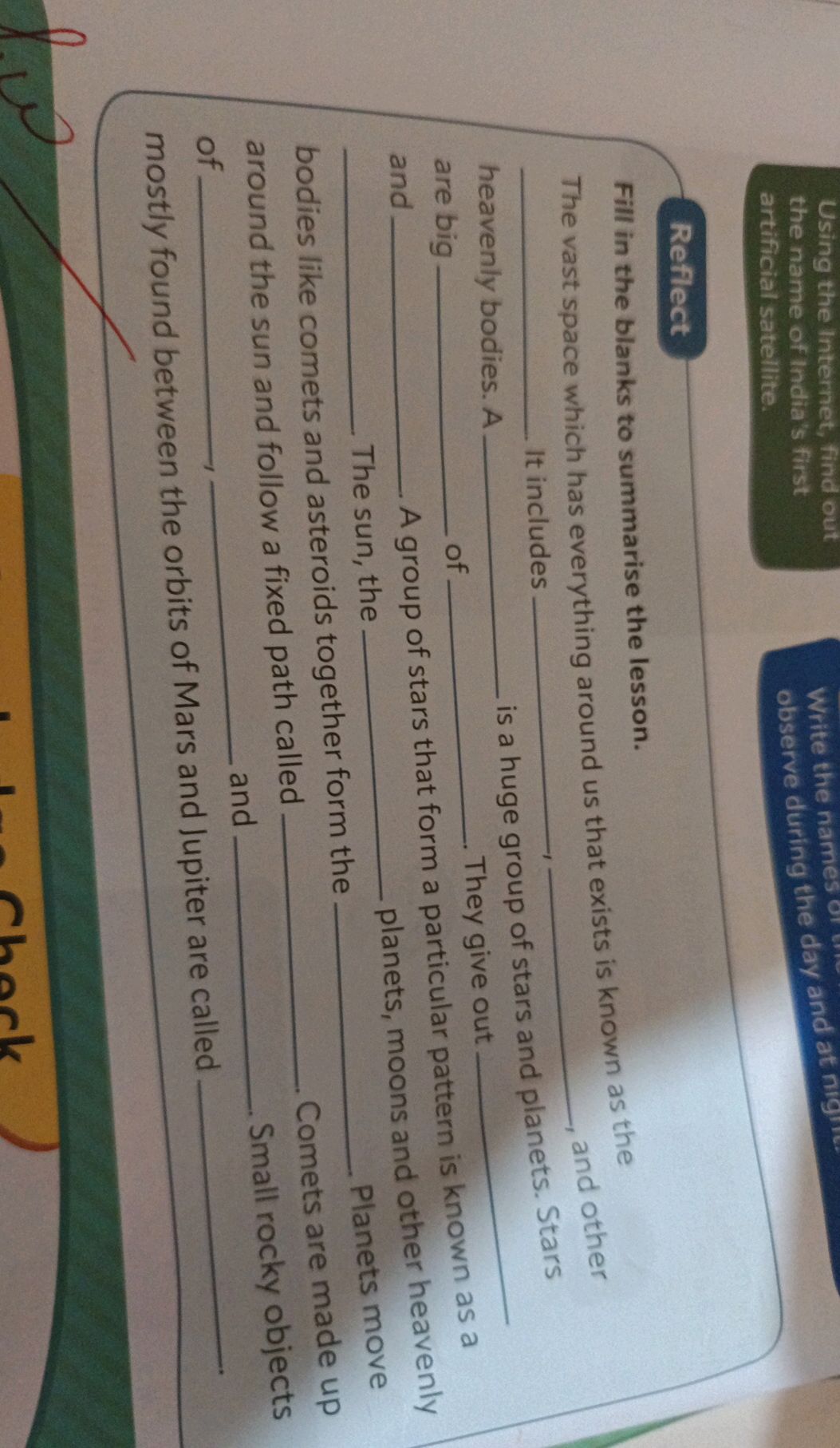 Fill in the blanks to summarise the lesson. | StudyX