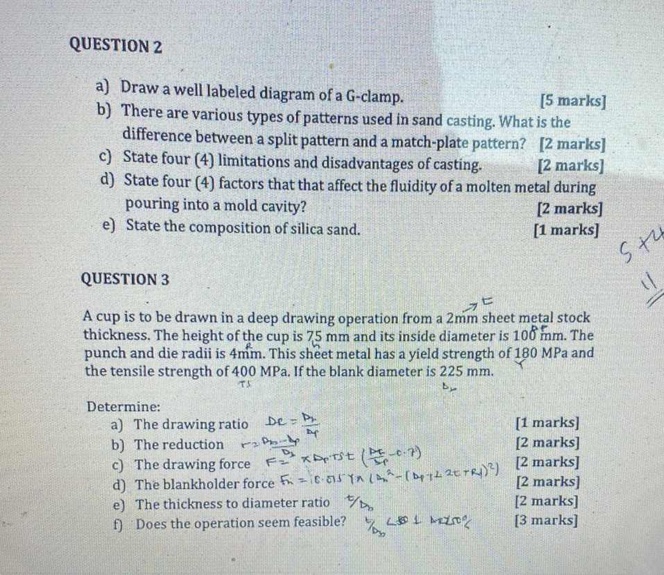 QUESTION 2 a) Draw a well labeled diagram | StudyX