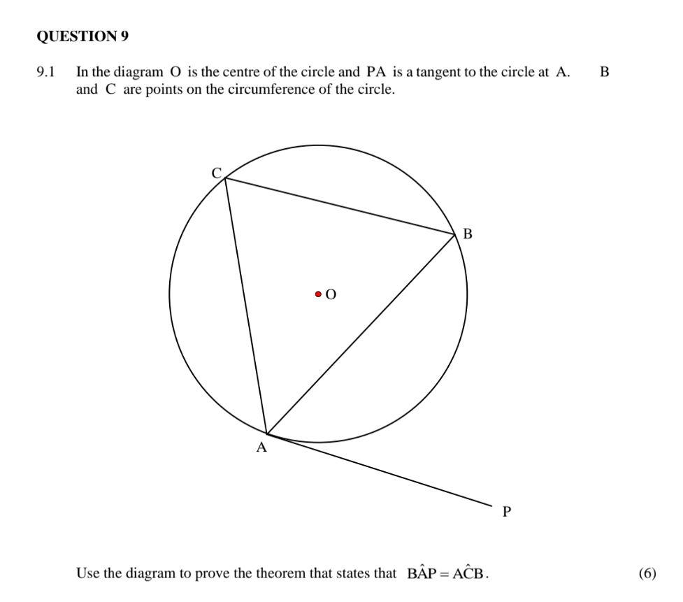 9. In the diagram O is the centre of the | StudyX