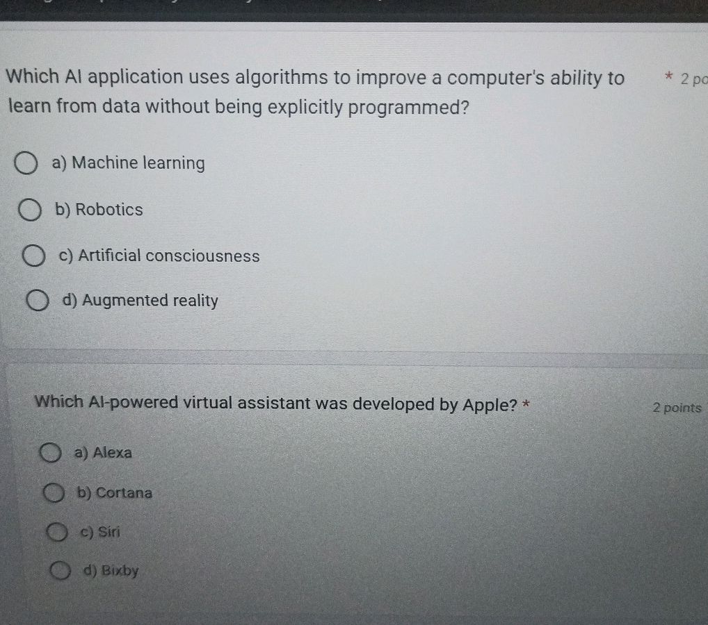 Which Al application uses algorithms to | StudyX