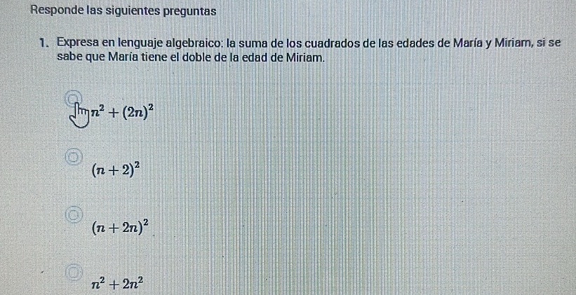 1. Expresa en lenguaje algebraico: la suma | StudyX