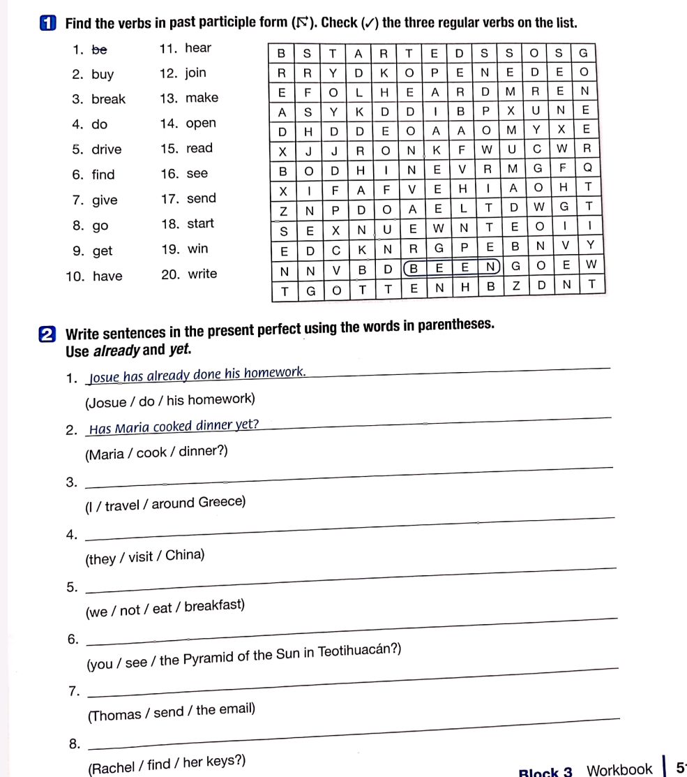 1. Find the verbs in past participle form | StudyX
