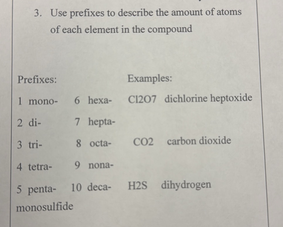 3. Use prefixes to describe the amount of | StudyX