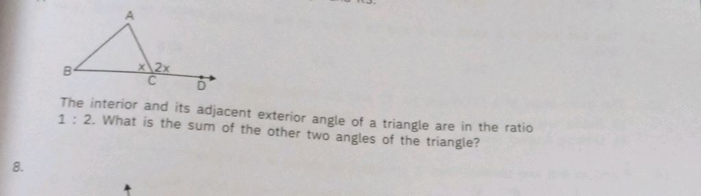 The interior and its adjacent exterior angle | StudyX