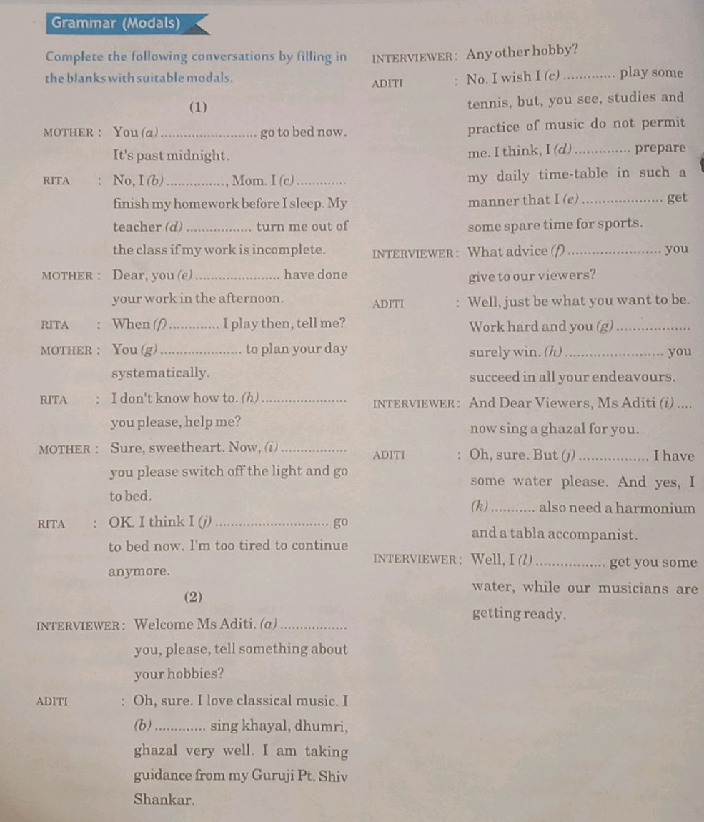 Complete the following conversations by | StudyX