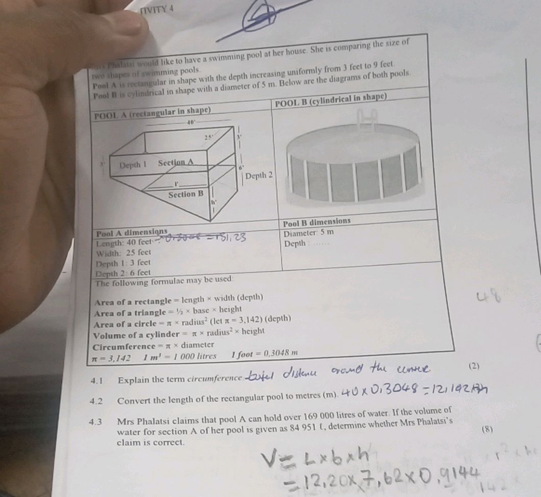 Ros Phalatsi would like to have a swimming | StudyX