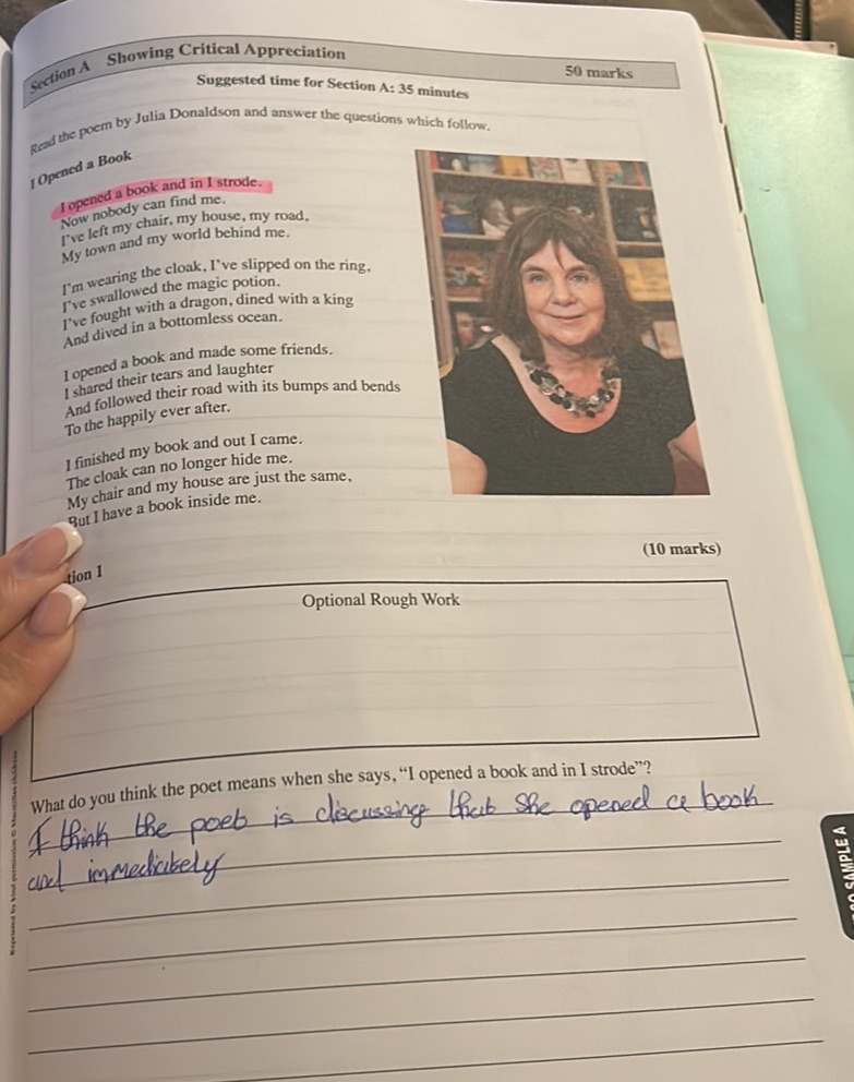 Read the poem by Julia Donaldson and answer | StudyX