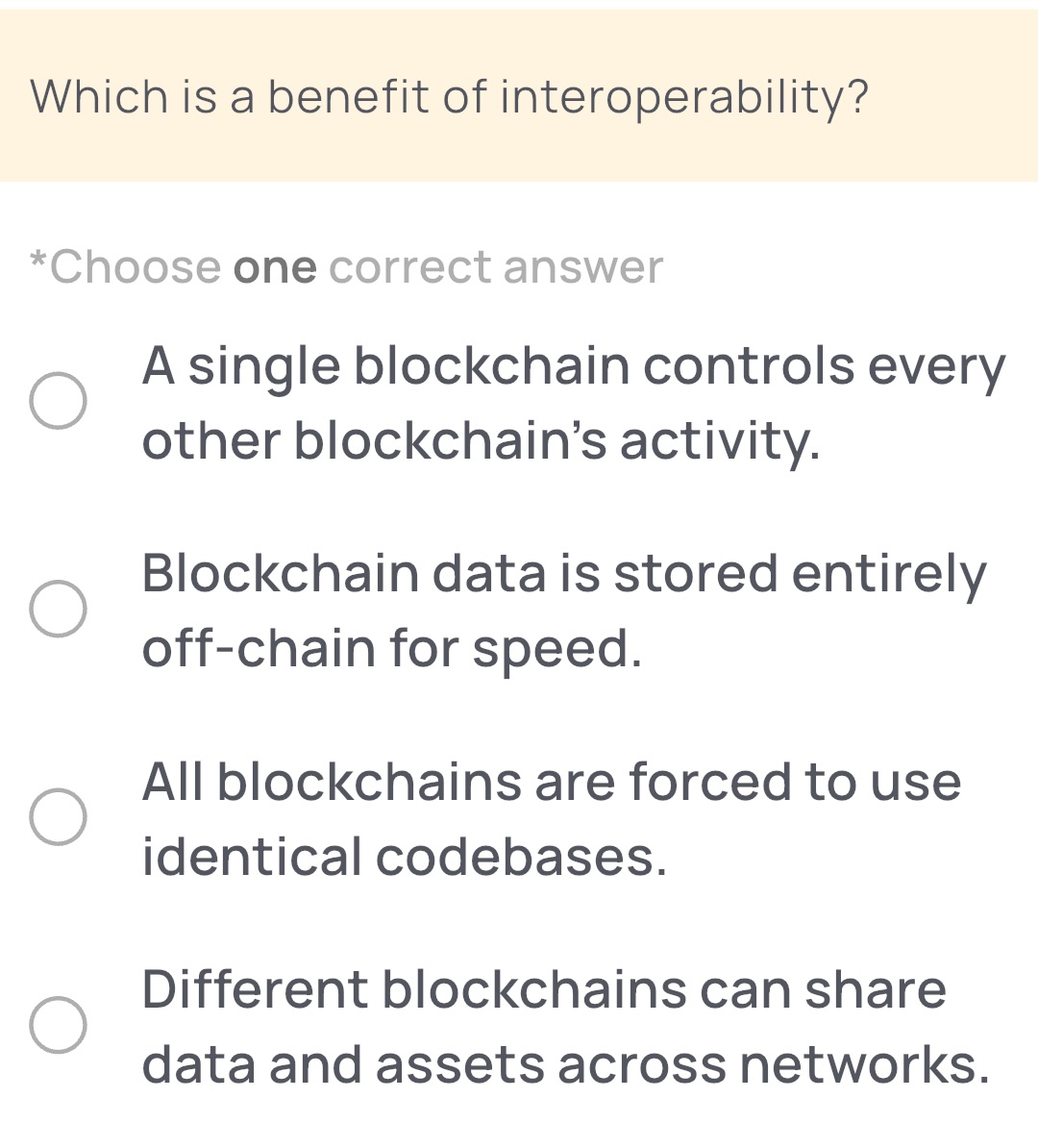Which is a benefit of interoperability? | StudyX