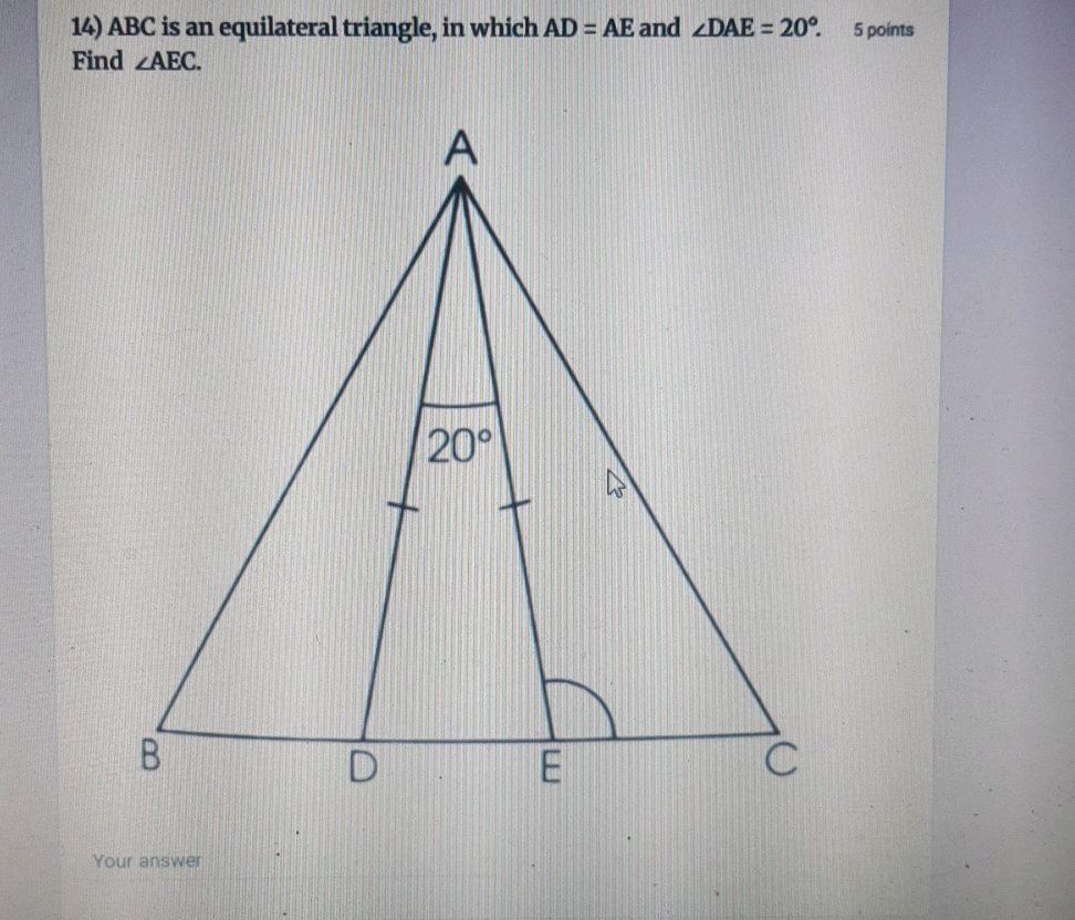 14) ABC is an equilateral triangle, in which | StudyX
