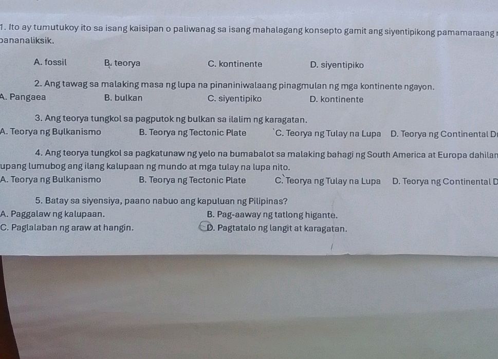 1. Ito ay tumutukoy ito sa isang kaisipan o | StudyX