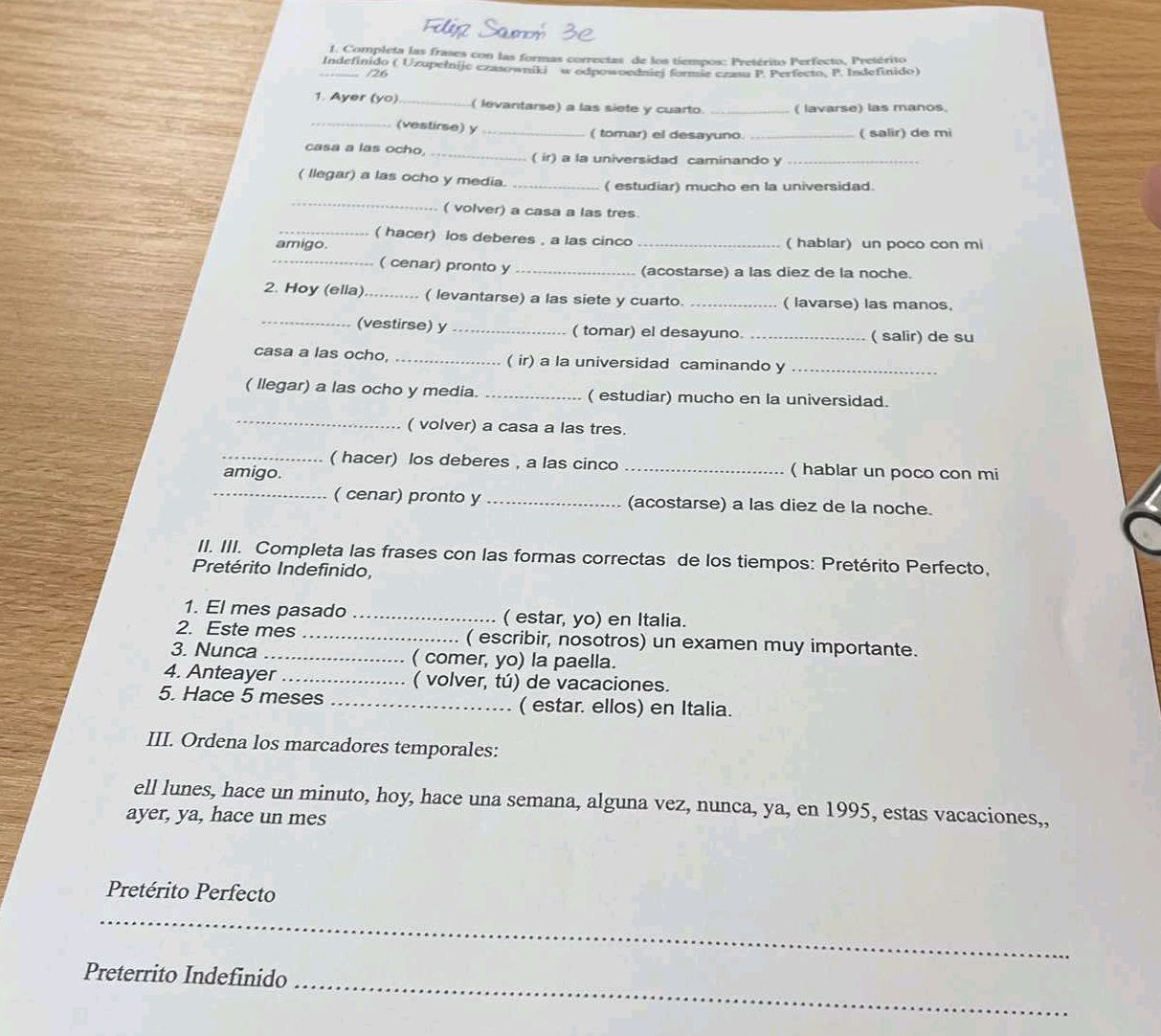 1. Completa las frases con las formas | StudyX