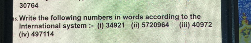 6. Write the following numbers in words | StudyX