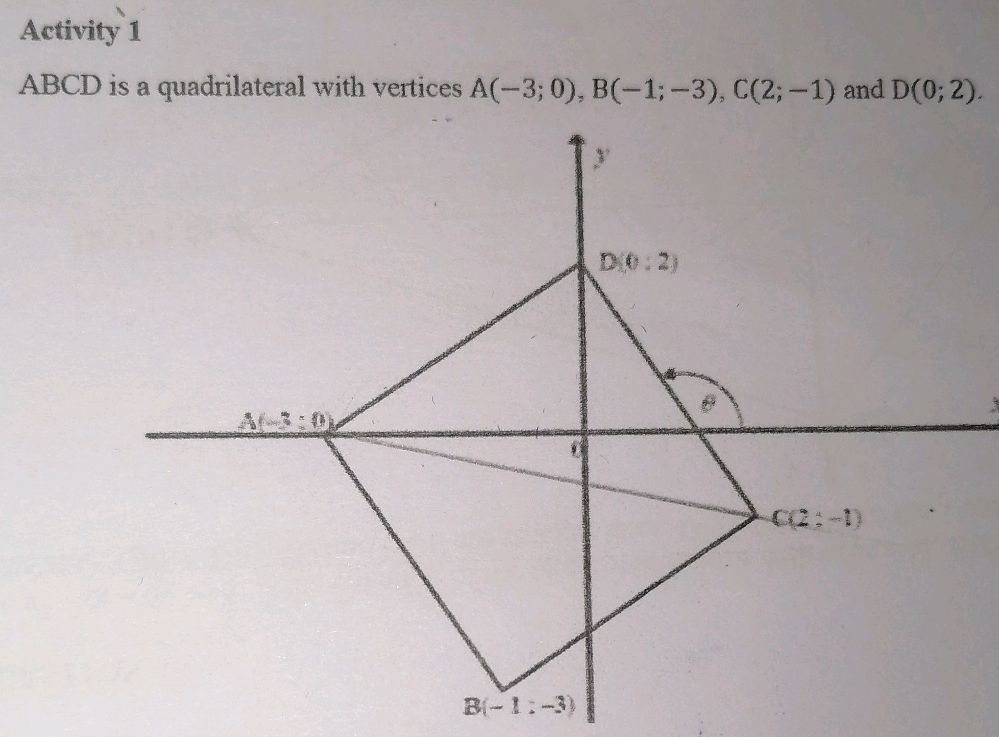 ABCD is a quadrilateral with vertices A(-3; | StudyX