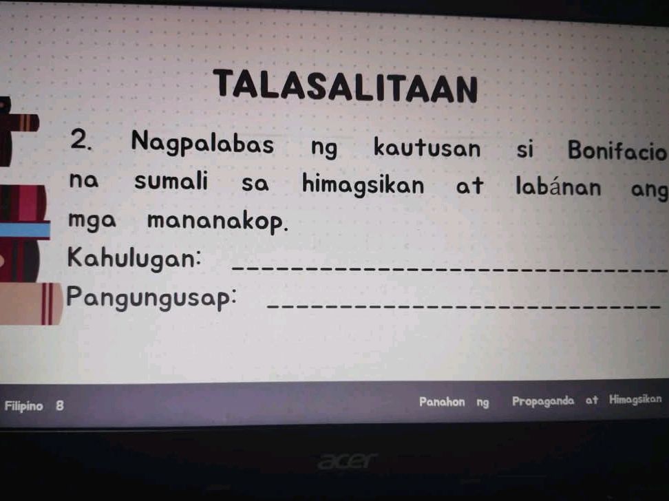 2. Nagpalabas ng kautusan si Bonifacio na | StudyX