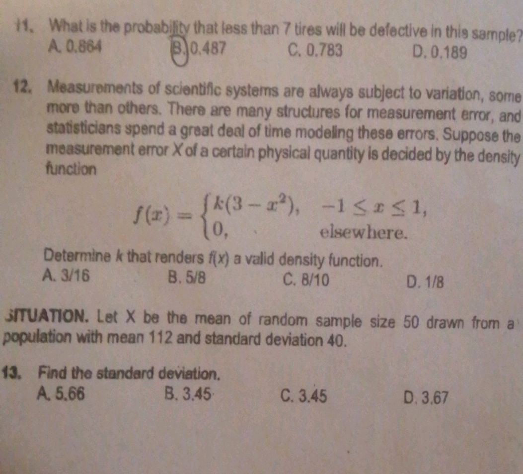 11. What is the probability that less than 7 | StudyX