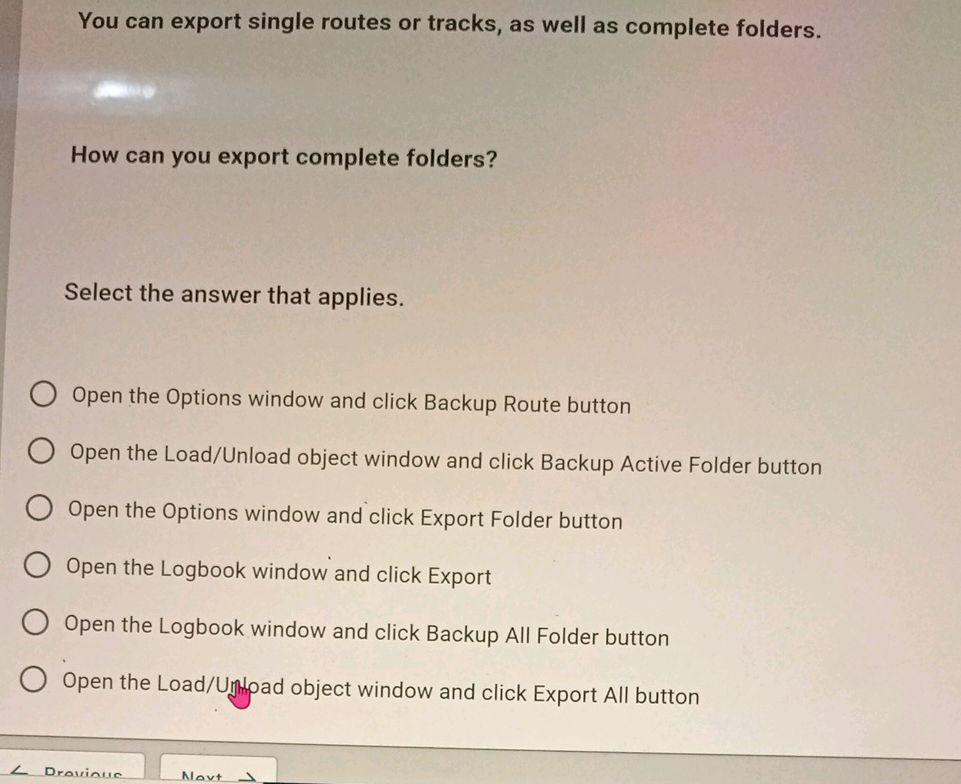 How can you export complete folders? Select | StudyX