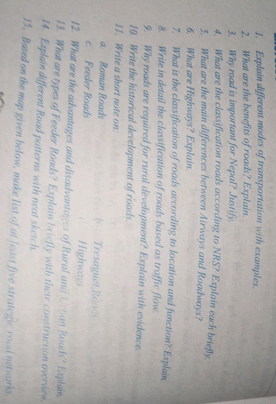 1. Explain different modes of transportation | StudyX