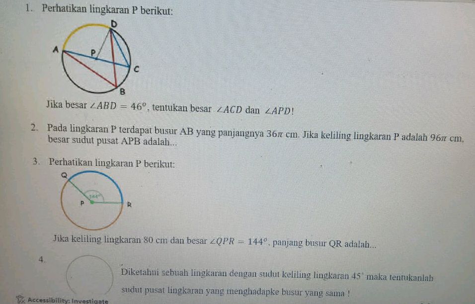 1. Perhatikan lingkaran P berikut: ``` | StudyX