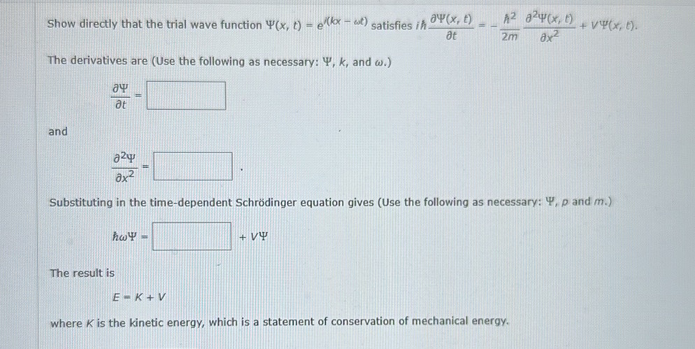 Show directly that the trial wave function $ | StudyX