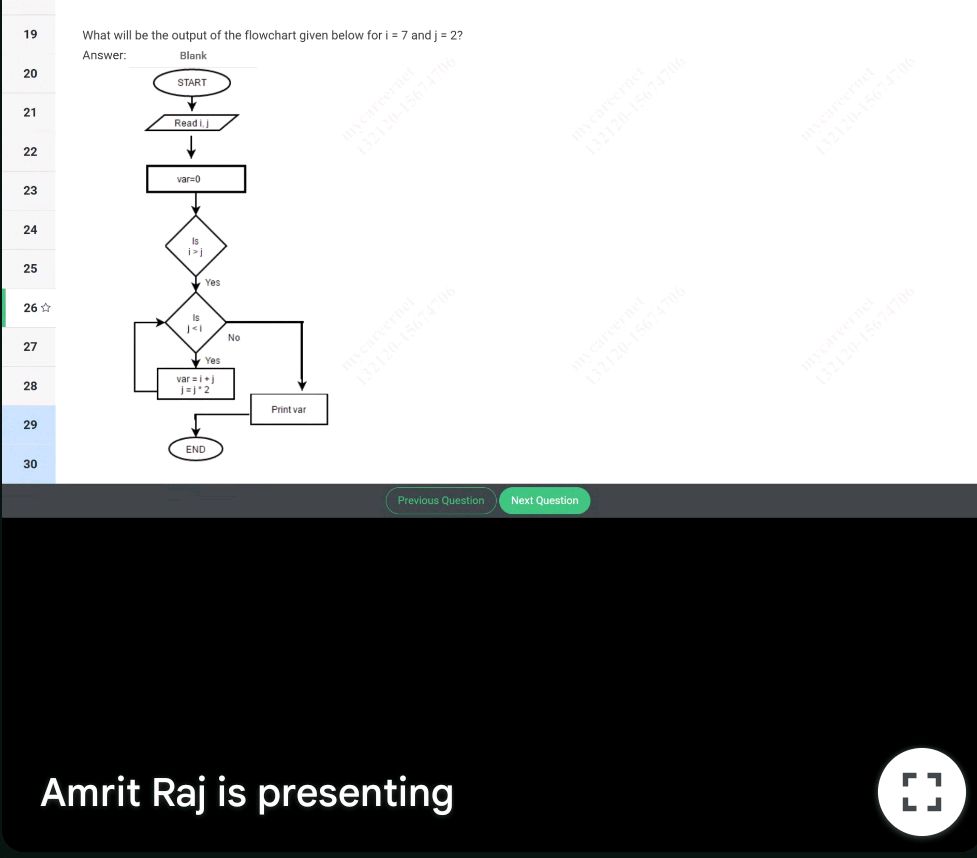 What will be the output of the flowchart | StudyX