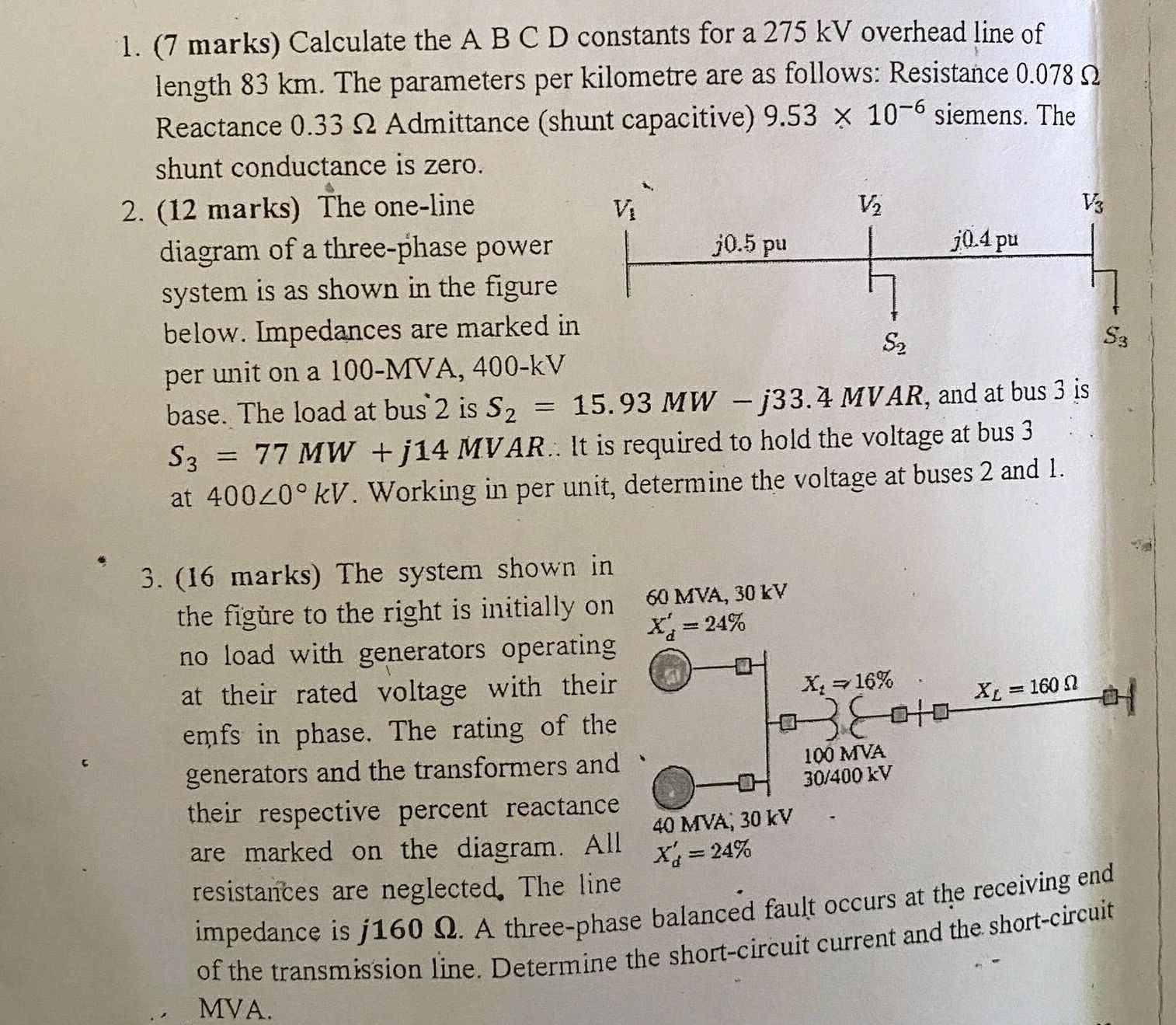 1. (7 marks) Calculate the A B C D constants | StudyX