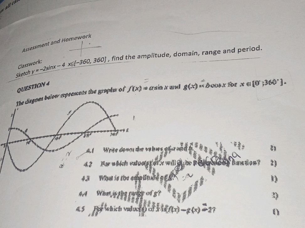 Sketch y = -2sinx - 4 x∈[-360, 360], find | StudyX