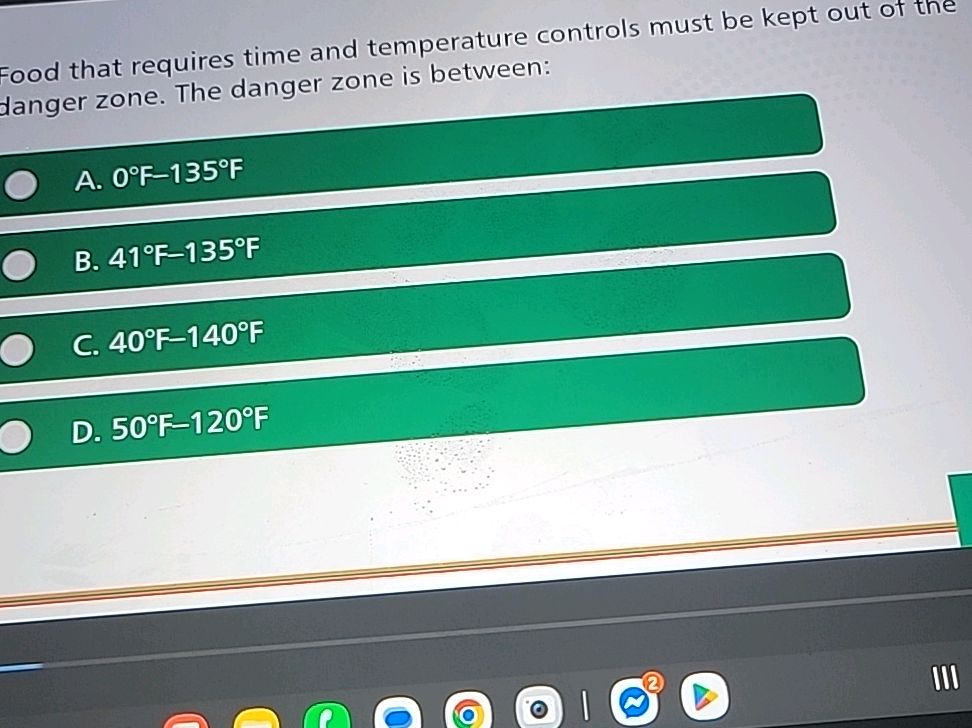Food that requires time and temperature | StudyX