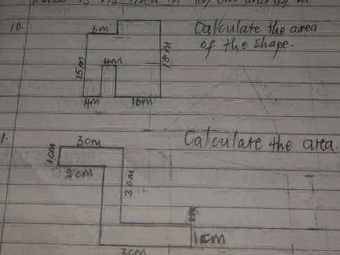 10. Calculate the area of the shape. 1. | StudyX