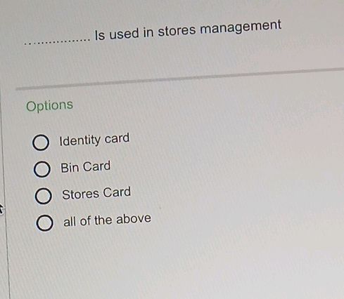 Is used in stores management | StudyX