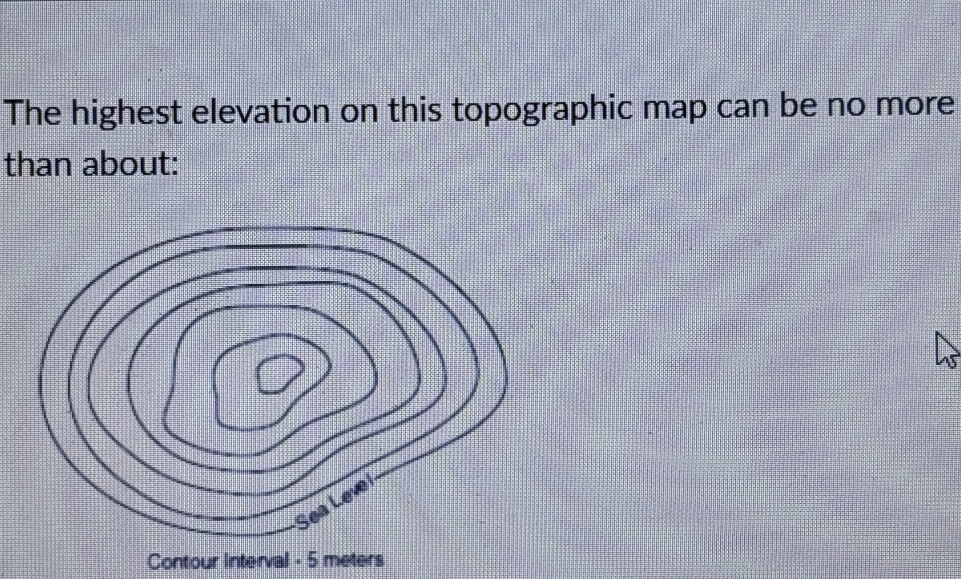 The highest elevation on this topographic