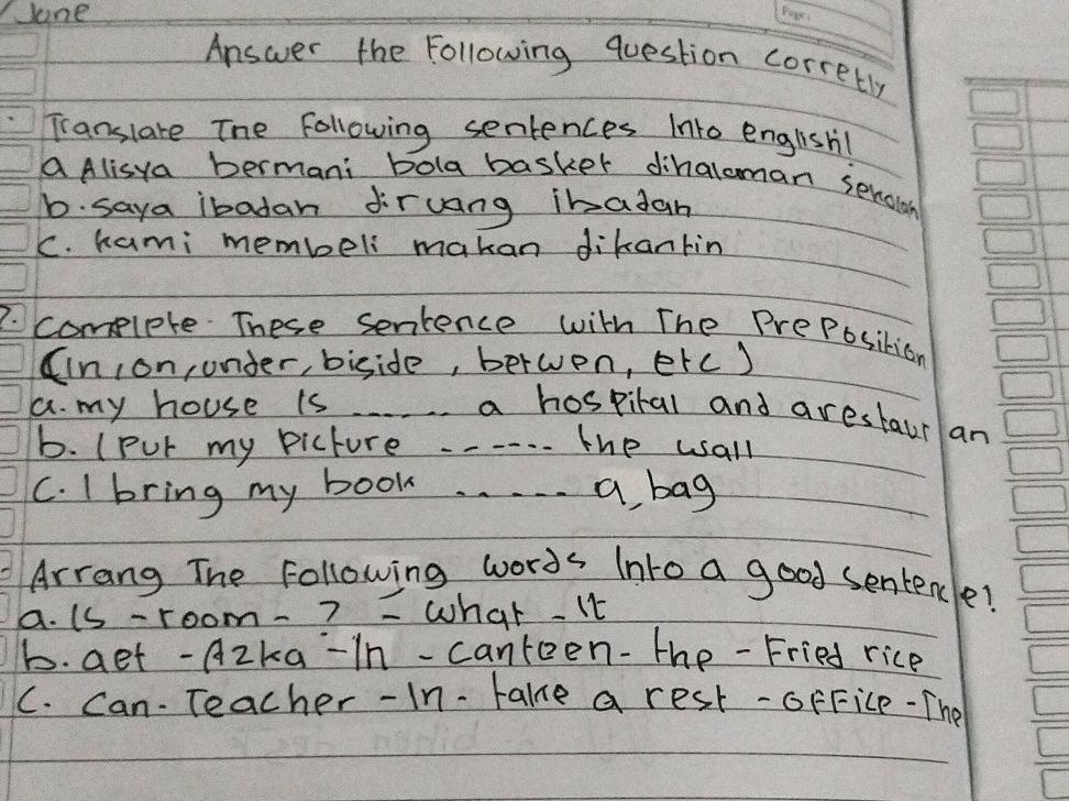 Translate the following sentences into | StudyX