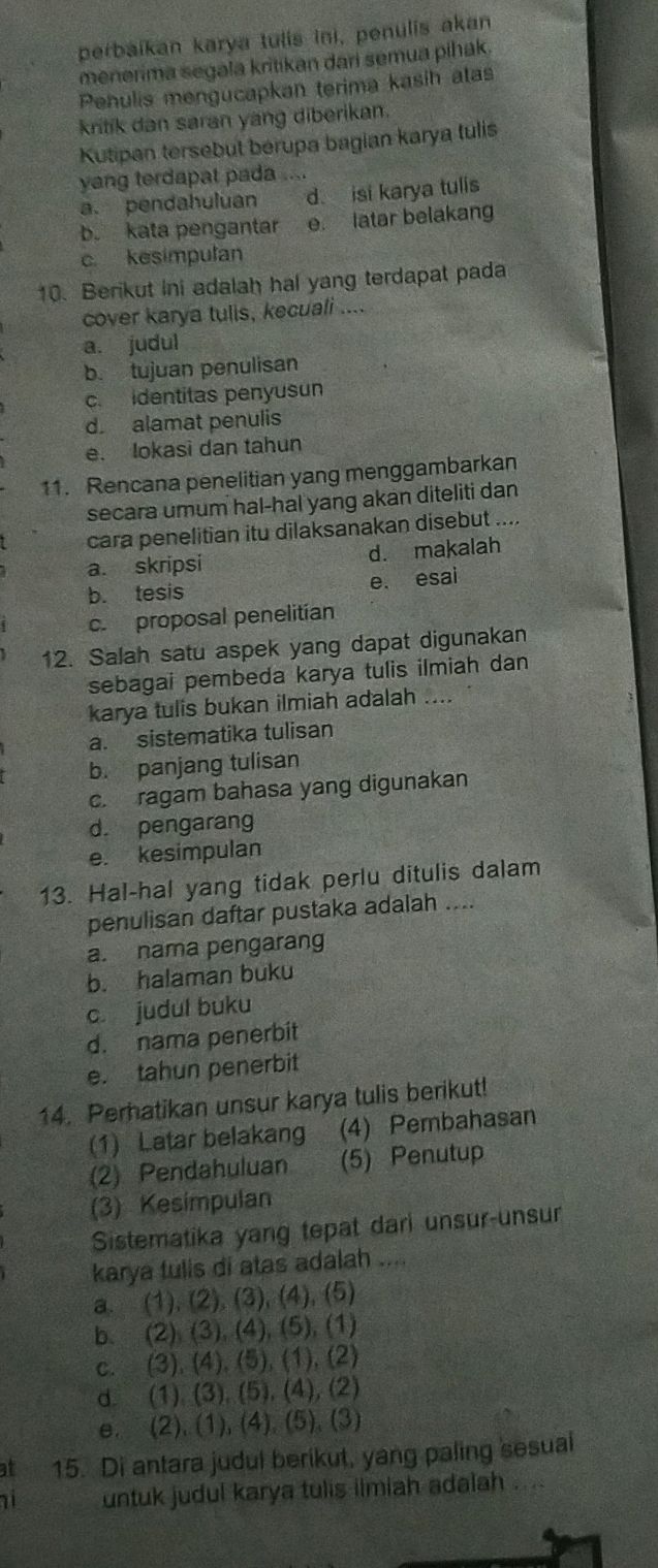 9. Kutipan tersebut berupa bagian karya | StudyX