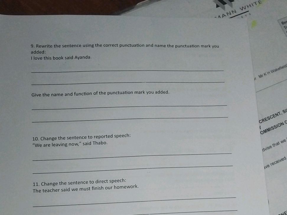 9. Rewrite the sentence using the correct | StudyX