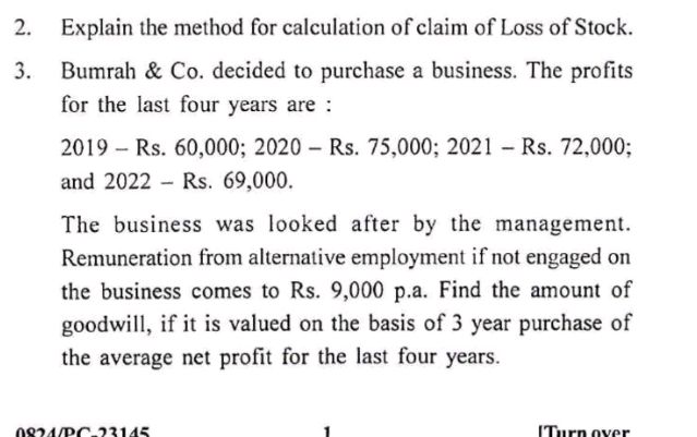 2. Explain the method for calculation of | StudyX