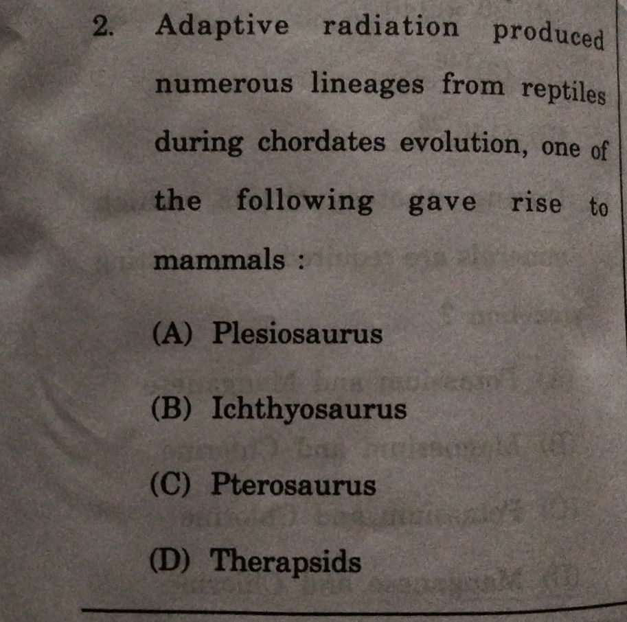 2. Adaptive radiation produced numerous | StudyX