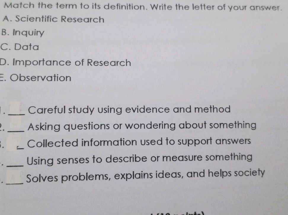 Match the term to its definition. Write the | StudyX