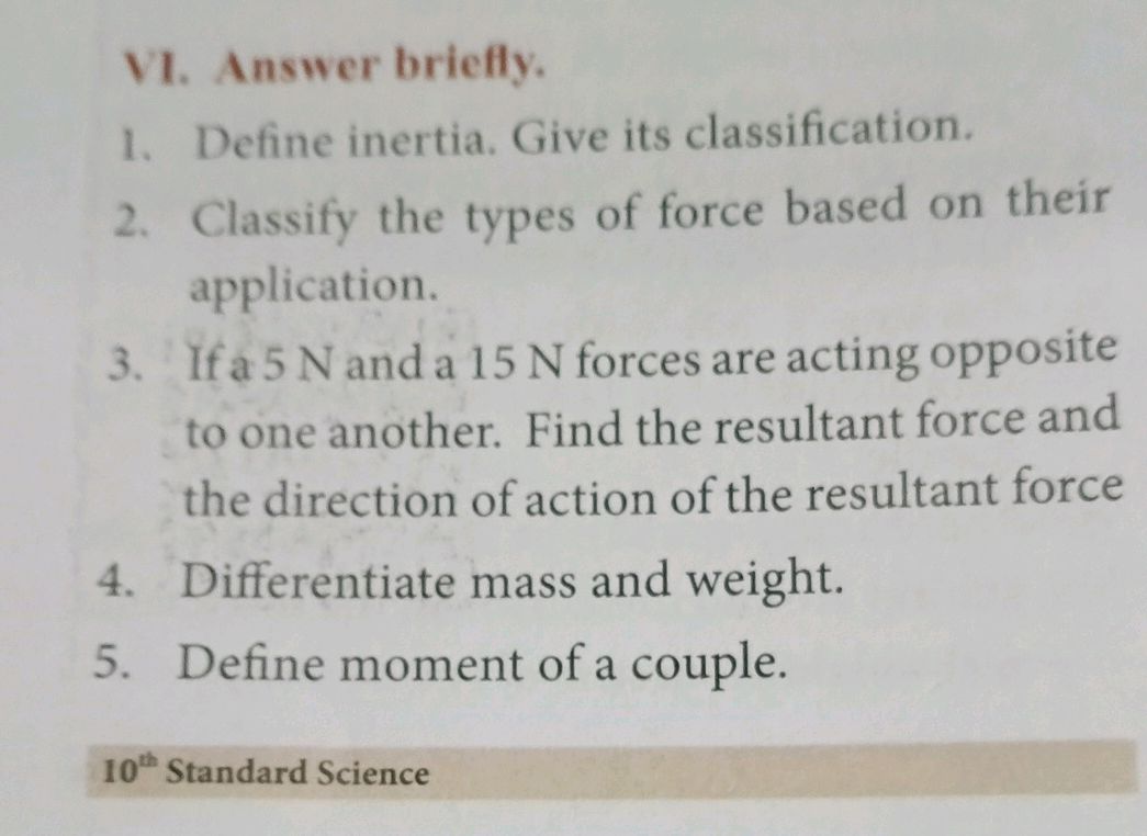 1. Define inertia. Give its classification. | StudyX