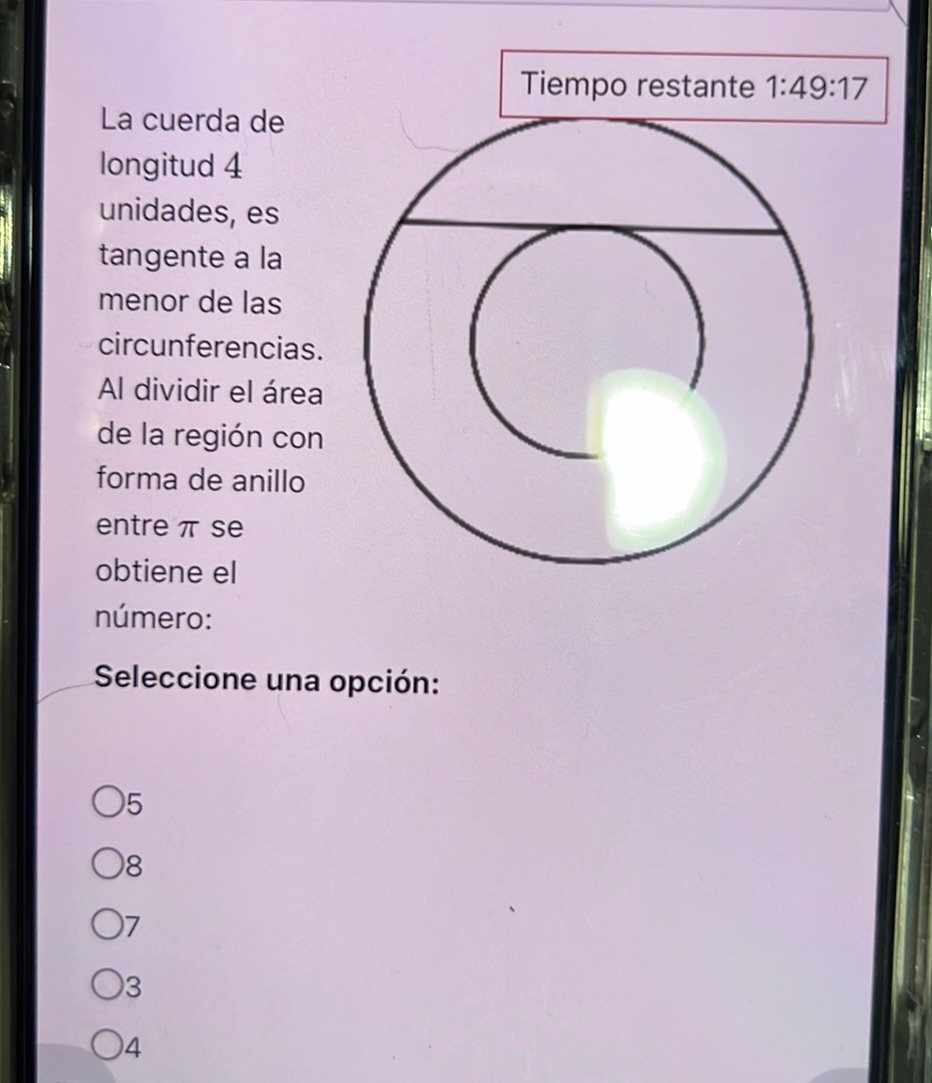La cuerda de longitud 4 unidades, es | StudyX