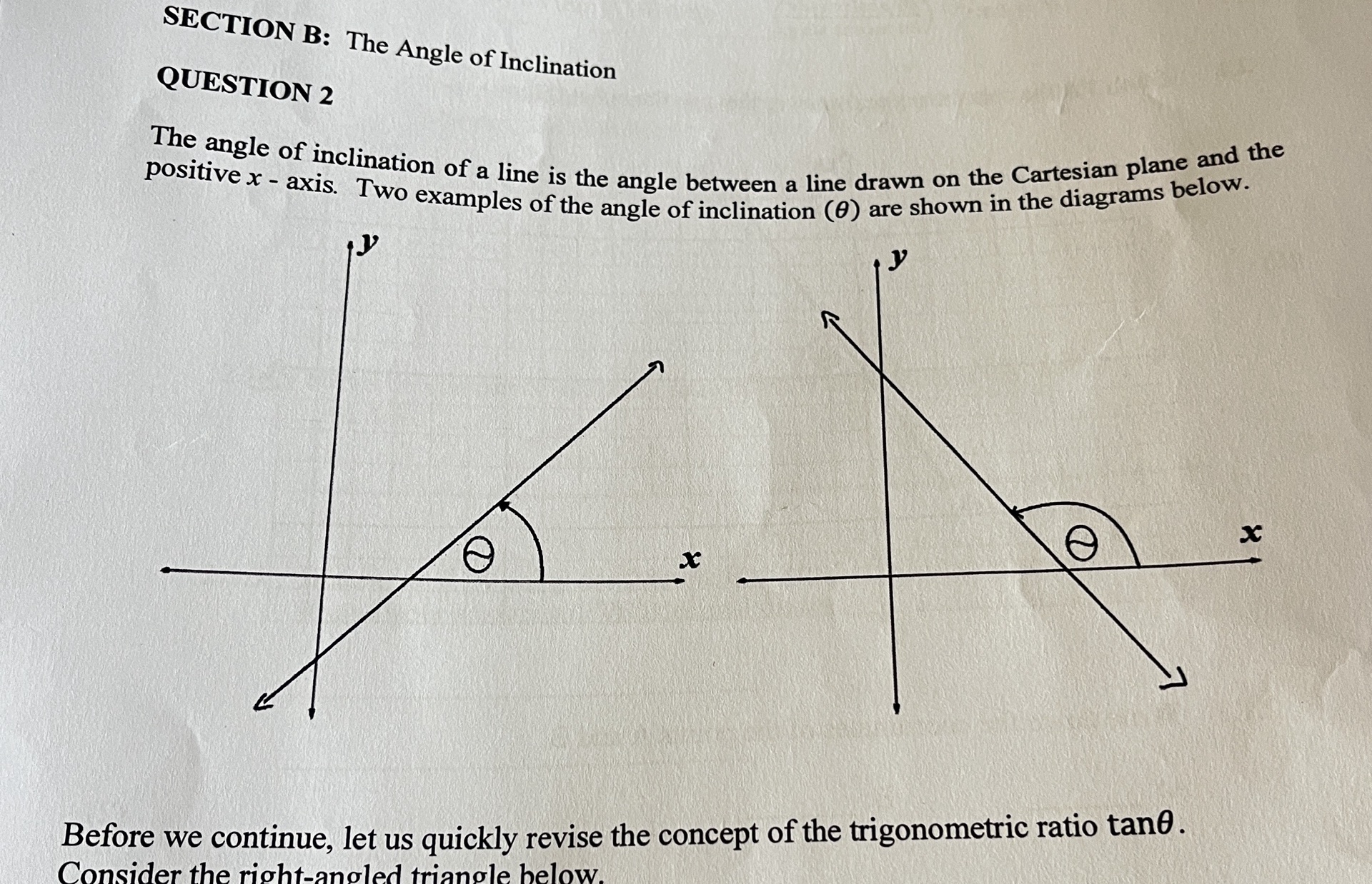 The angle of inclination of a line is the | StudyX
