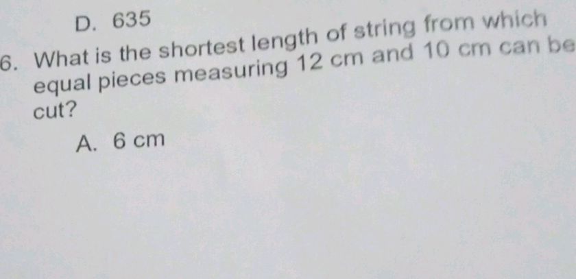 6. What is the shortest length of string | StudyX