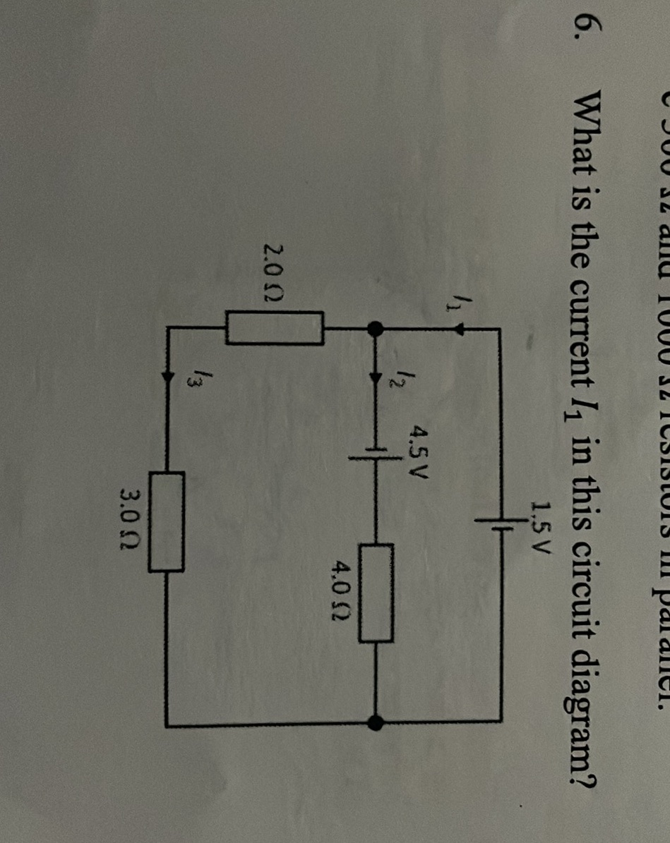 6. What is the current I₁ in this circuit | StudyX