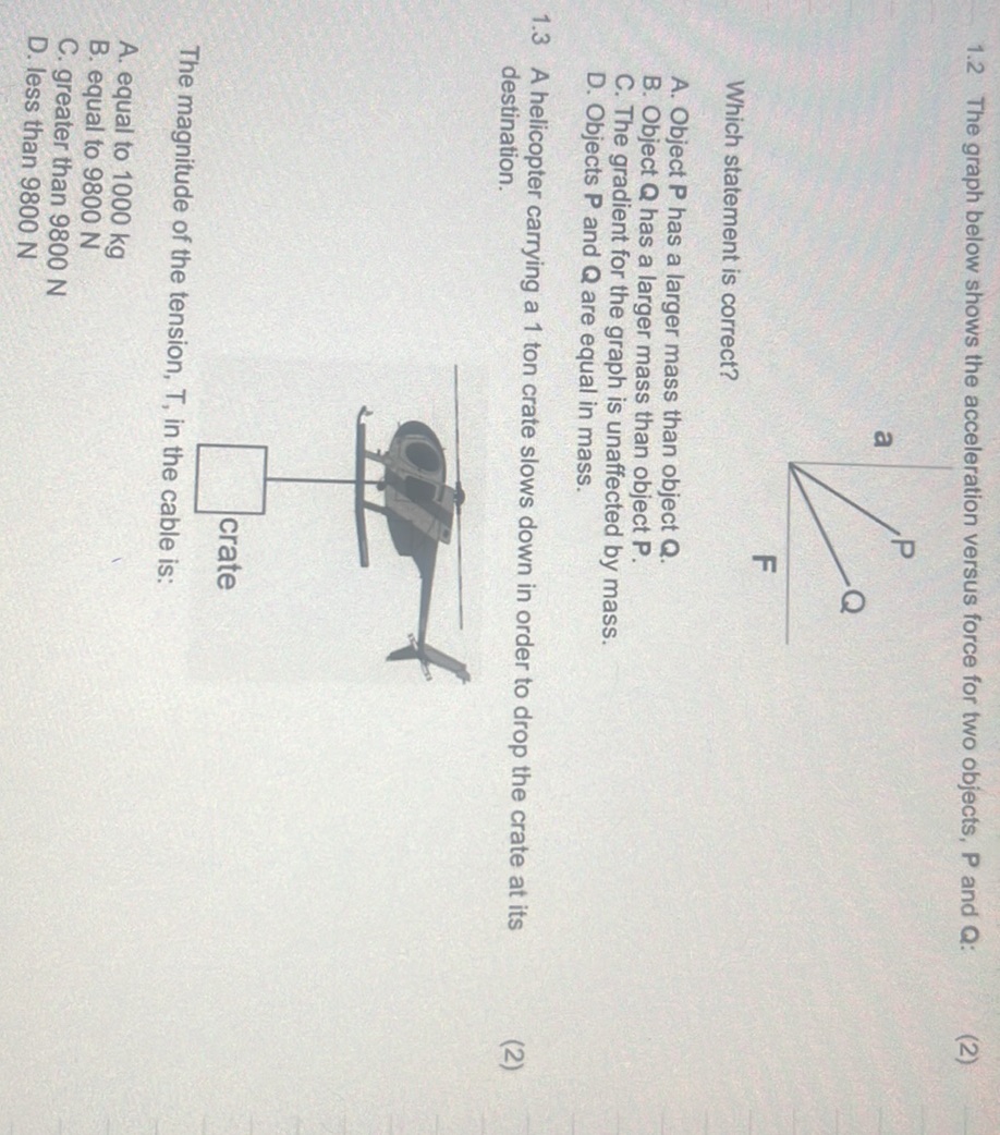 1. 2 The graph below shows the acceleration | StudyX